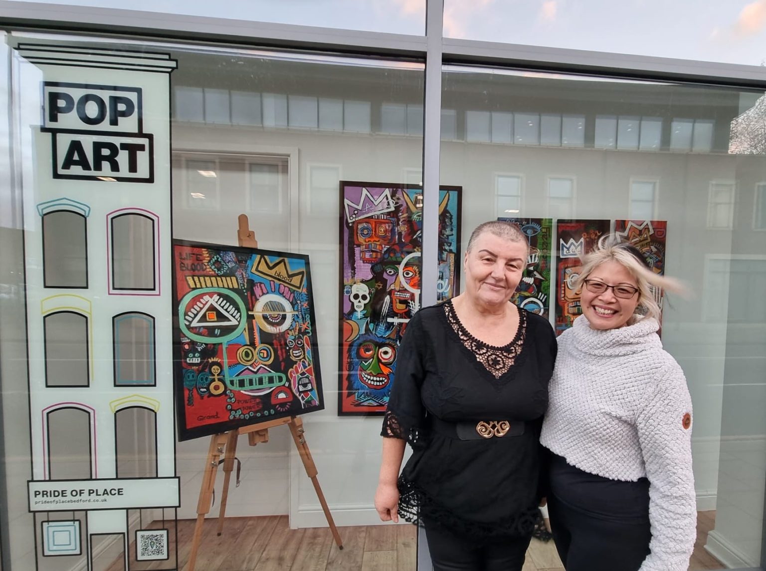 New POP Art Window at Wellbeing Media Studio! - Bedford Creative Arts